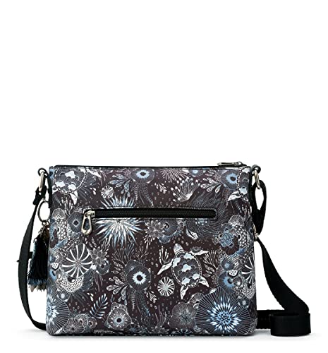 Sakroots Artist Circle Basic Crossbody in Eco Twill, Adjustable Crossbody Strap, Midnight Seascape