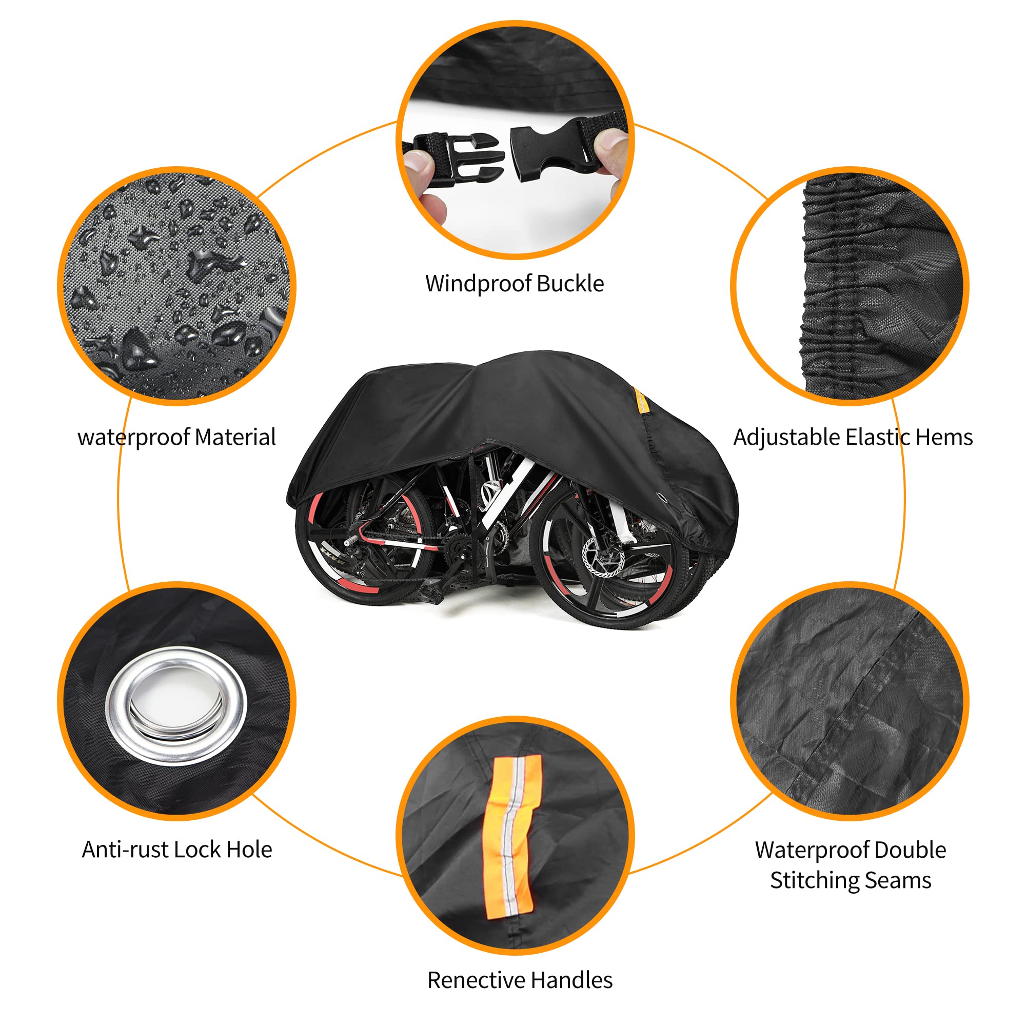 THYWD Bike Cover Waterproof Outdoor 2 or 3 Bicycles Rain Cover