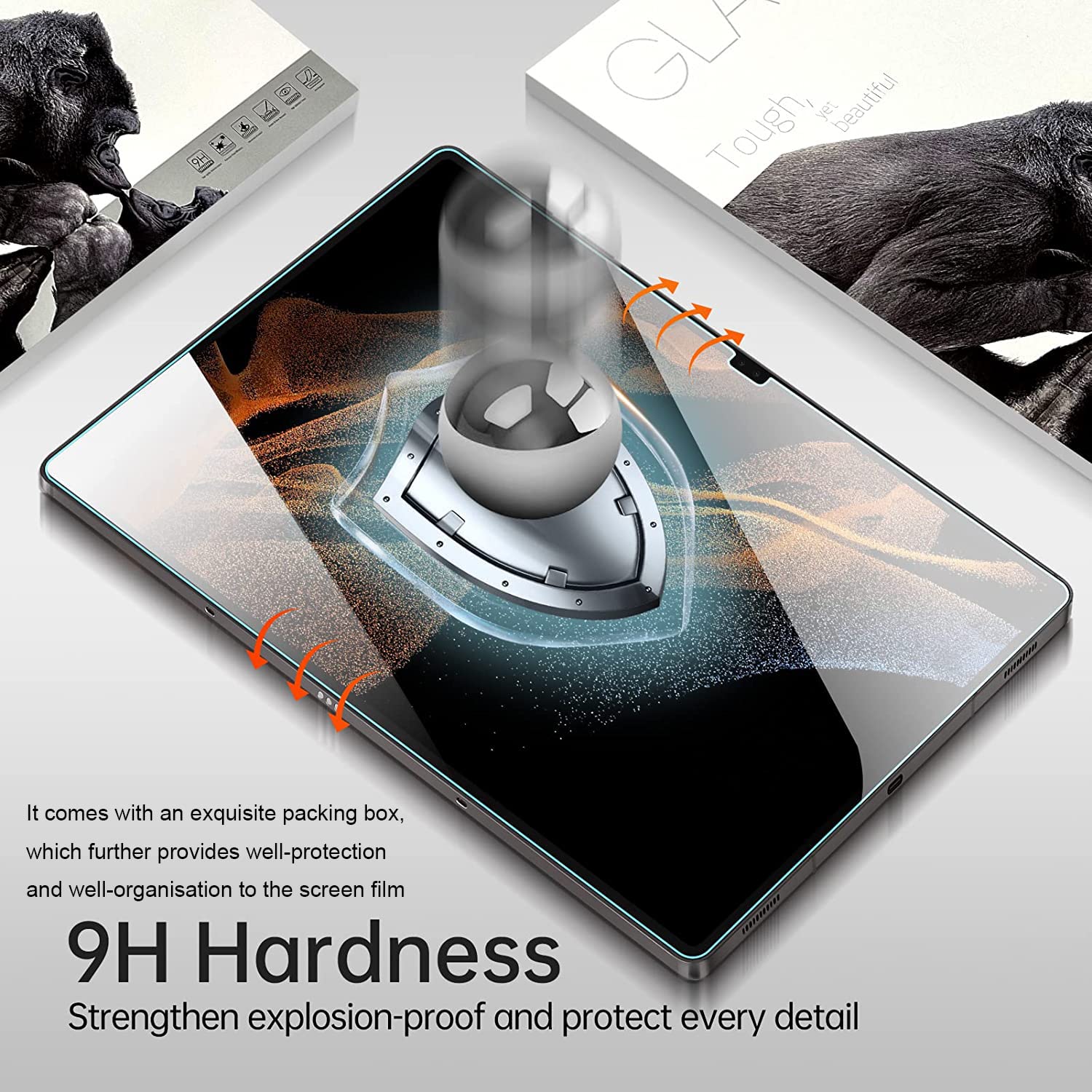 YongMai 【2 Pack】 Tempered Glass Screen Protector for Galaxy Tab A8 (2022 Released), High Definition & 9H Hardness Anti-Scratch,Sensitive Screen Film for Galaxy Tab A8 10.5inch (SM-X200/X205/X207)