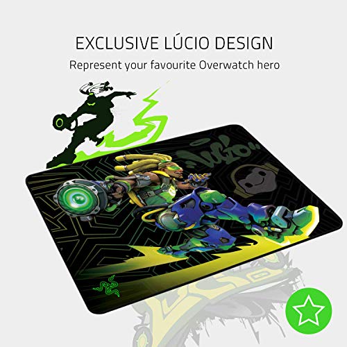 Razer Goliathus Speed (Medium) Gaming Mousepad - Overwatch Lucio Edition: Smooth Gaming Mat - Anti-Slip Rubber Base - Portable Cloth Design - Anti-Fraying Stitched Frame - Overwatch Lucio Edition