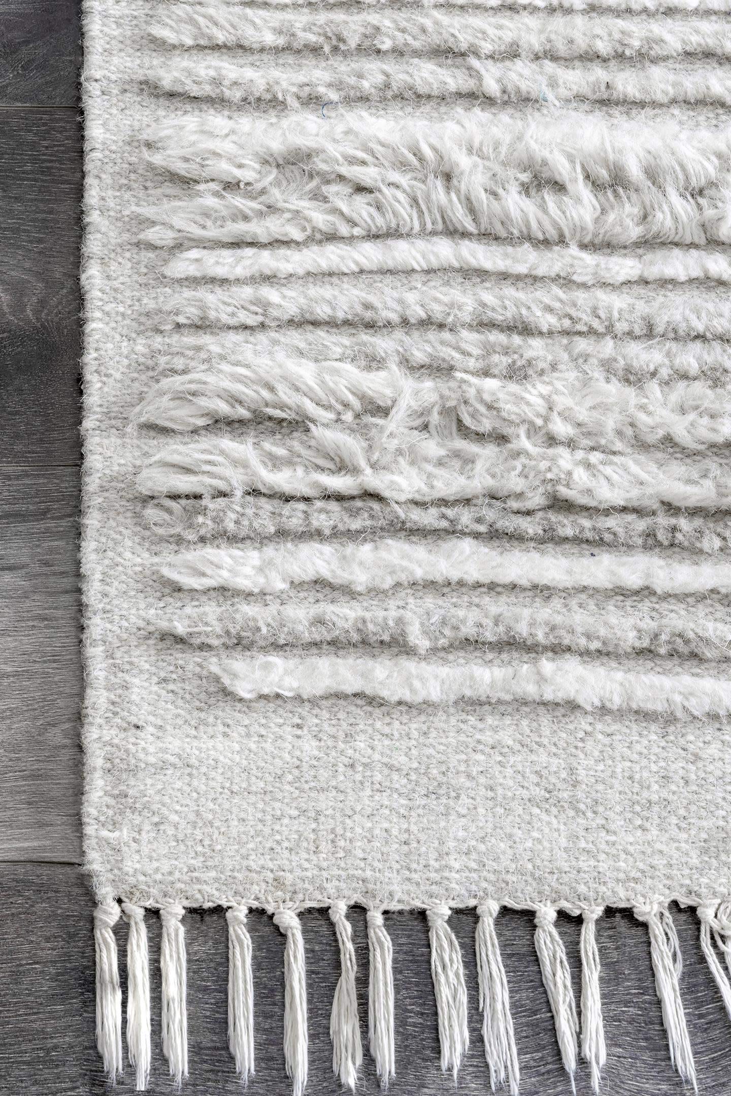 nuLOOM Jolene Shaggy Striated Area Rug, 8x10, Grey