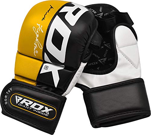 RDX MMA Gloves for Martial Arts Training and Sparring, Mitts for Grappling, Kickboxing, Muay Thai, Punching Bag & Cage Fighting Men Women Home Gym Use