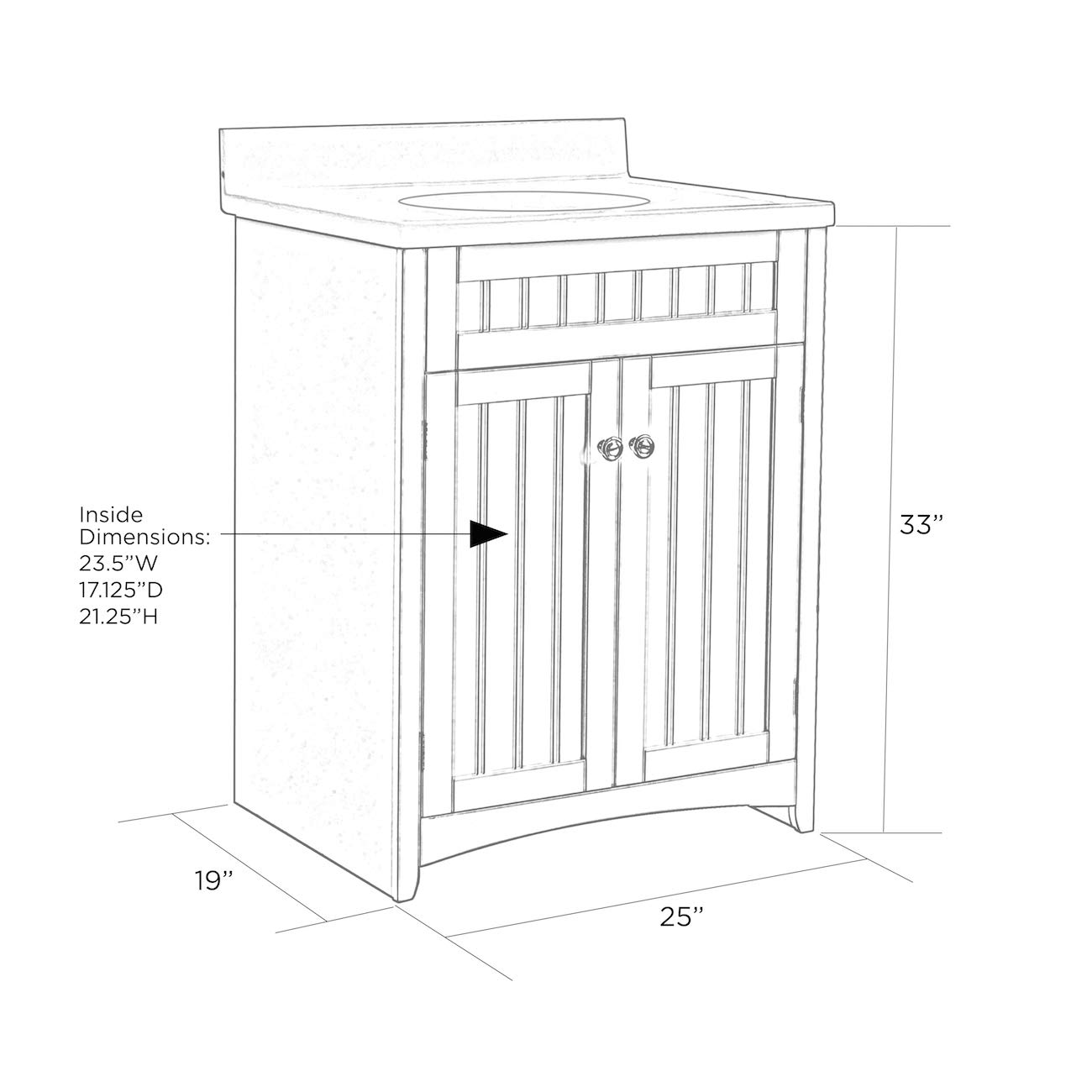 OS Home and Office Vanity, white