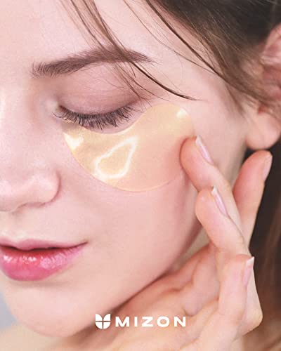 MIZON 24K Gold and Snail Mucin Hydrogel Patches (30 pairs) for Puffy Eyes, Dark Circles, Under Eye Bags, Anti-Wrinkle, Moisturizing