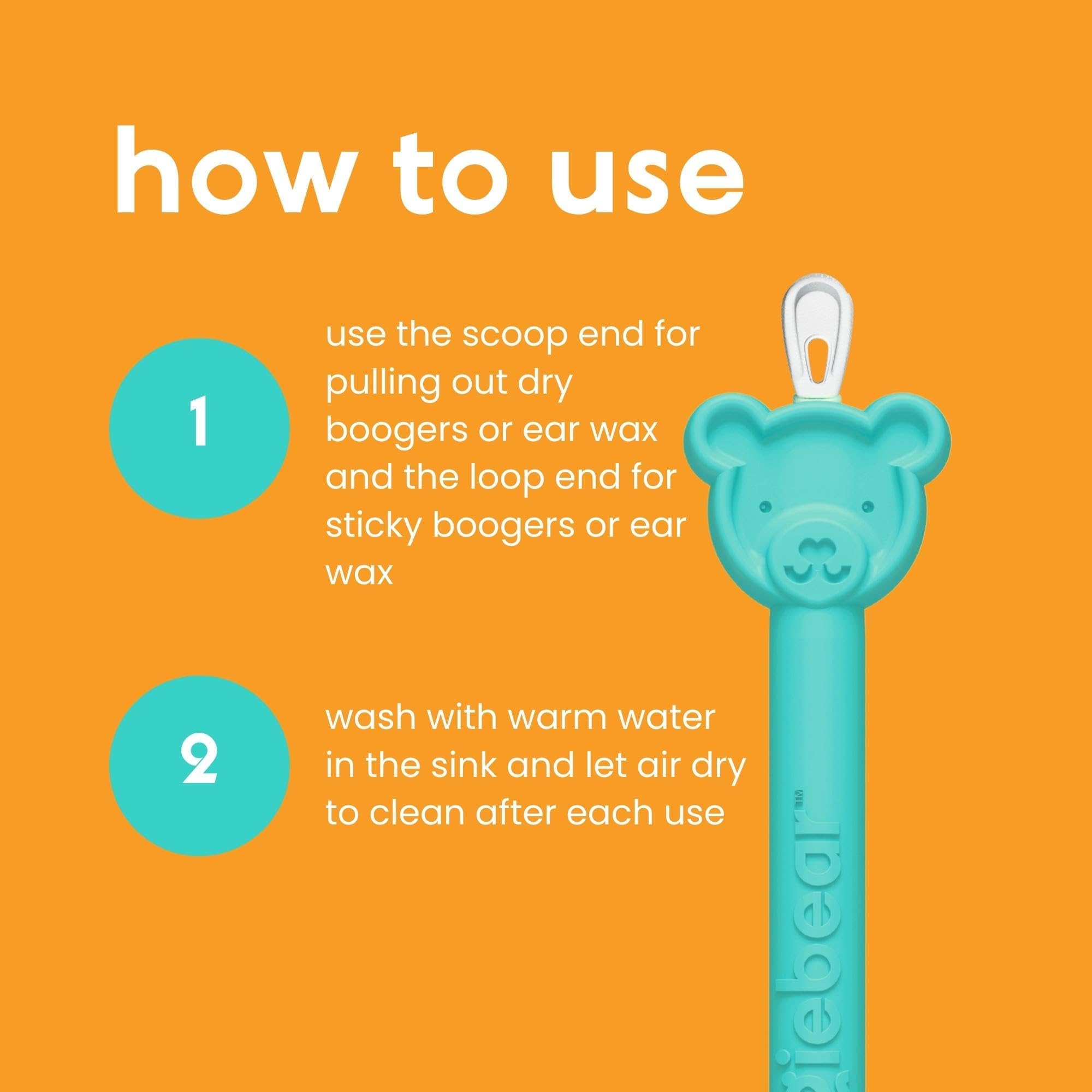 oogiebear: Baby Nose Cleaner & Ear Wax Removal Tool - Safe Booger & Earwax Removal for Newborns, Infants, Toddlers - Dual-Ended - Essential Baby Stuff, Diaper Bag, Raspberry & Seafoam with case