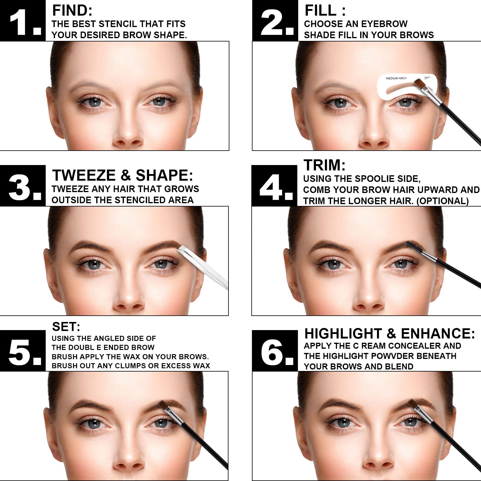 SUMEITANG 12 Color Eyebrow Kit, 6 Color Eyebrow Powder + 6 Color Brow Pomade Professional Brow Makeup Palette With Eyebrow Pencil, Brow Stencil, Brush and Tweezers Set, Create You Perfect Brow Styling