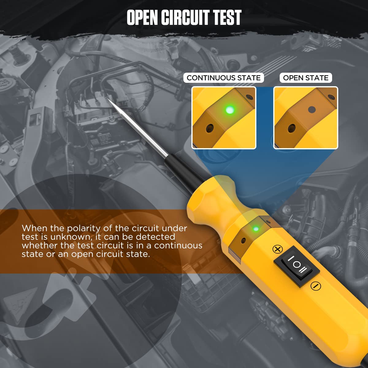 QPKING Electrical Circuit System Diagnostic Tool BT160 Automotive Electrical System Tester 6V 12V 24V 10A Electric Voltage Integrated Power Scanner for Vehicles HD Trucks with 4M Test Lead