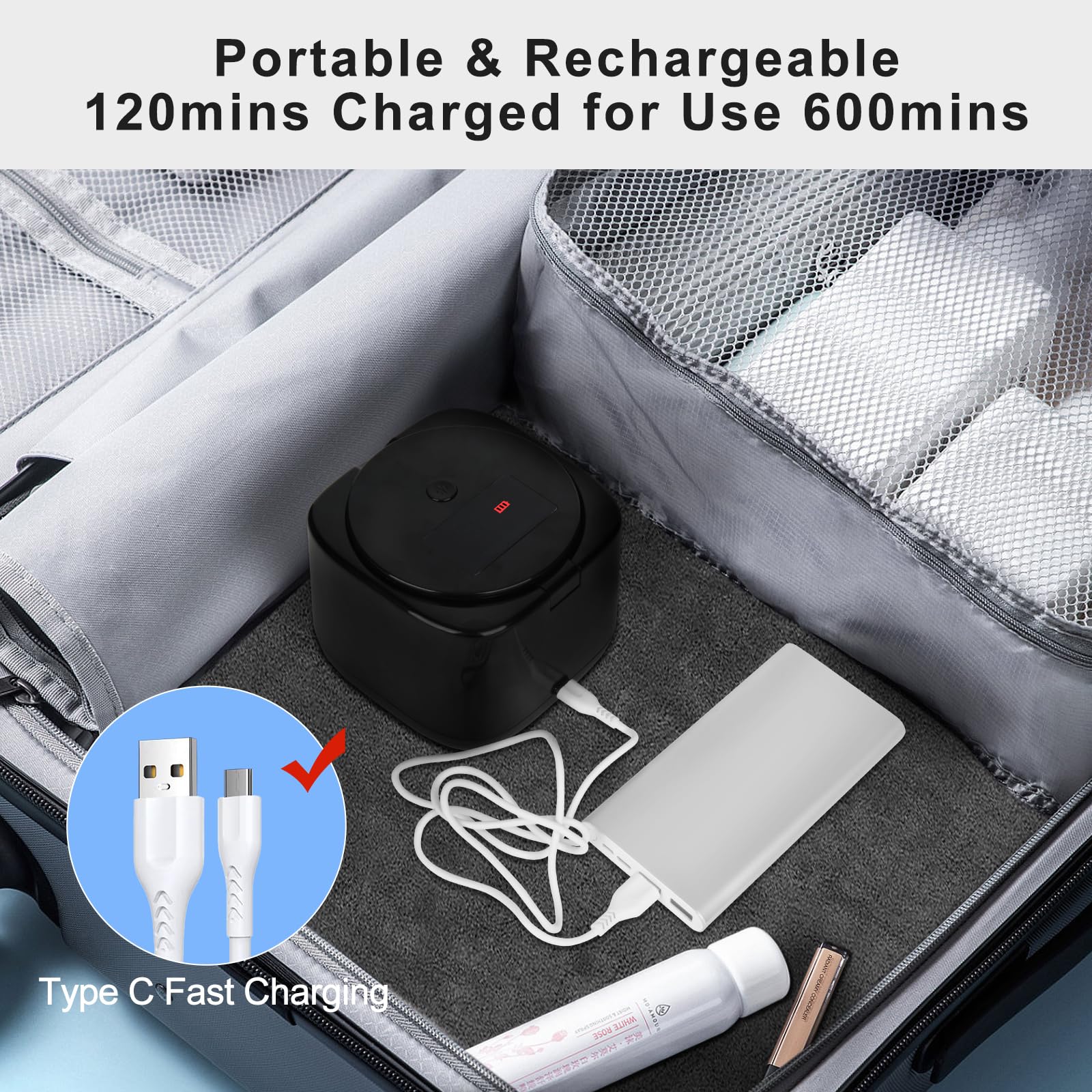 Nonlet Ultrasonic Retainer Cleaner, Retainer Cleaner Machine for Oral Appliances, Cleaning Pod with 45kHz Frequency, Compact 180ML Ultrasonic Denture Cleaning Machine for Home or Travel Use