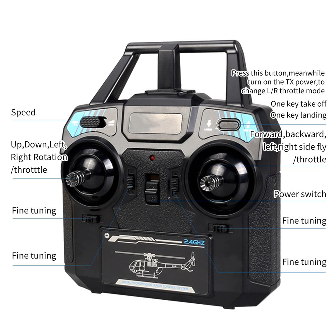 MOYRETTY 1/18 4CH 2.4G RC Helicopter Model for Beginners, Remote Control Stunt Helicopter (RTF Version)