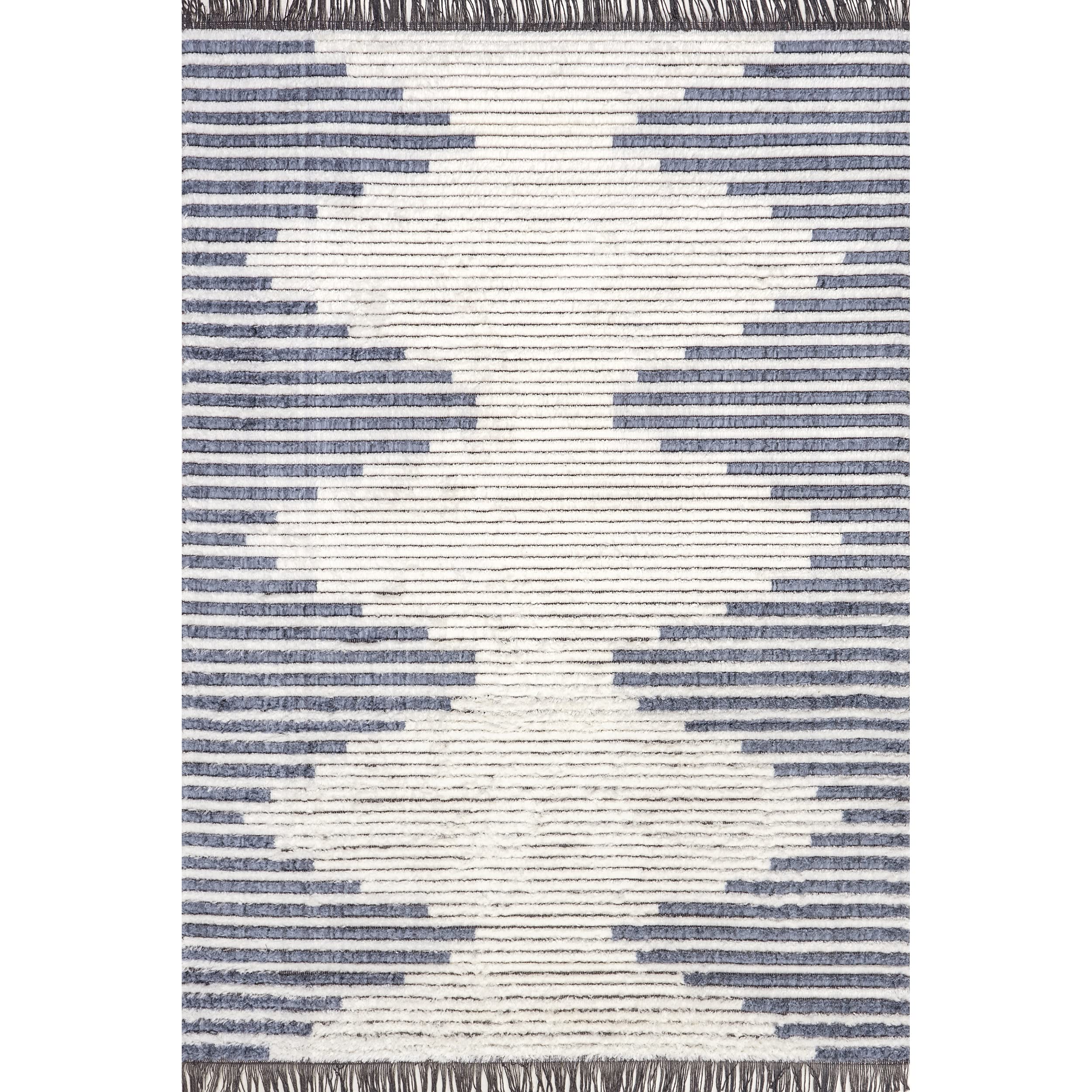 nuLOOM Morgan Contemporary Shag Fringe Area Rug, 8x10, Blue