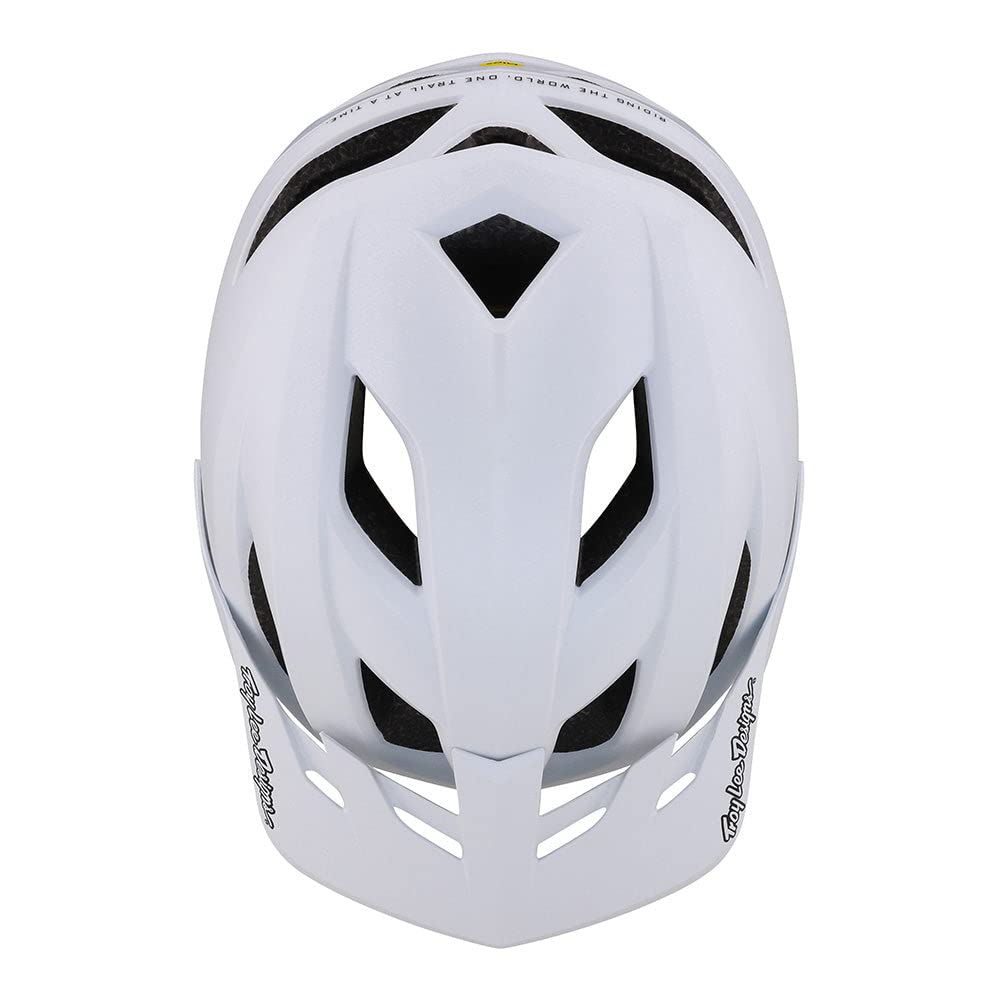 Troy Lee Designs Flowline Adult Bicycle Helmet MIPS EPP Lightweight Vented Adjustable Detachable Visor All Mountain Enduro, Gravel, Trail, BMX, Off-Road MTB (White, MD/LG)