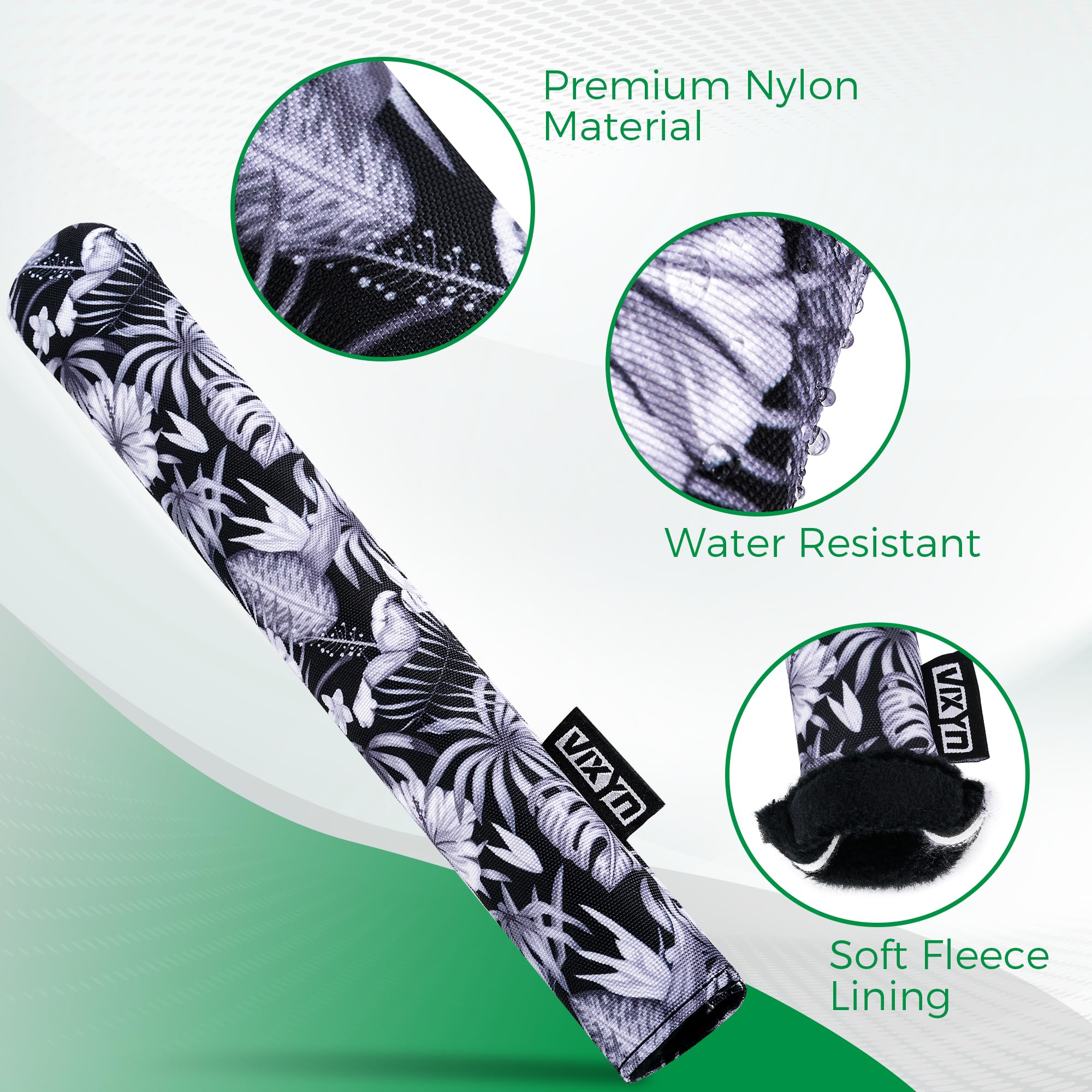 VIXYN Alignment Stick Cover - Cool Golf Alignment Stick Cover - Stick Holder Covers are 14' and Hold Up to 3 Alignment Sticks Golf (Black Brush)