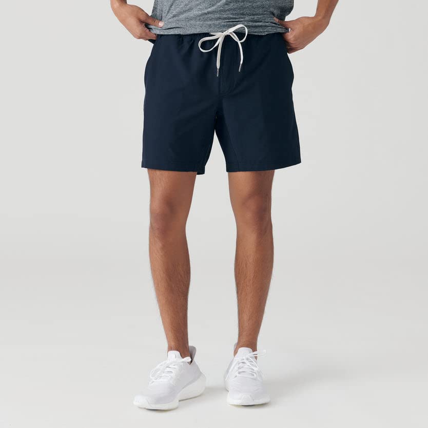 True Classic Quick Dry Active Mens Shorts, Premium Mens Athletic Shorts, Workout Shorts, and Running Shorts for Men. Navy, Large