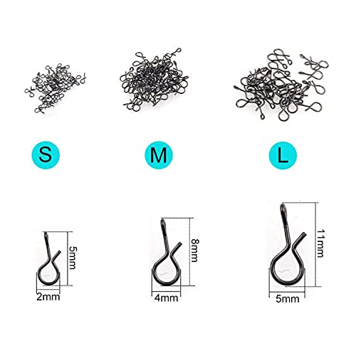 Quick Fly Fishing Snaps Stainless Steel No Knot Fast Snaps Quick Lure Change Clips for Flies Jigs Lures Pack of 100 (S-5mm/0.2"-100pcs)