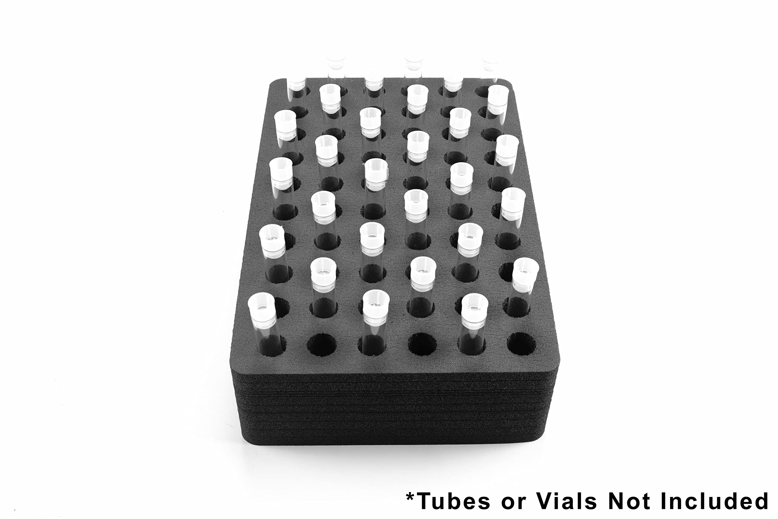 Polar Whale 2 Test Tube Racks Durable Black Foam Storage Holder Organizer Stand Transport Holds 60 Tubes Fits up to 20mm Diameter