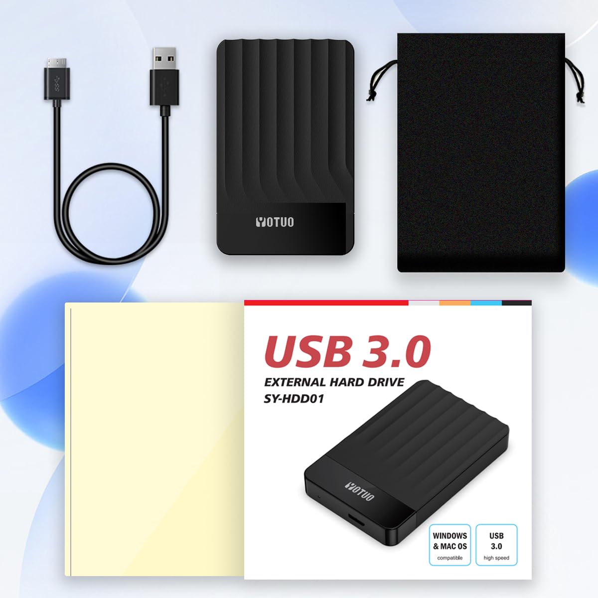 YOTUO Portable External Hard Drive 120GB Mobile HDD USB 3.0 for PC,Mac,Desktop,Laptop