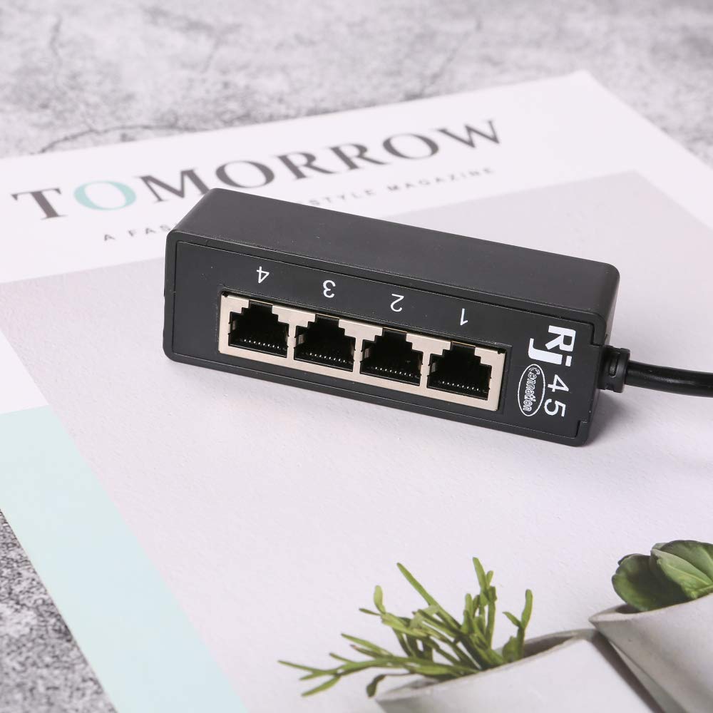RJ45 CATS Ethernet Cable Splitter Adapter Cable 1 Male to 4 Female LAN Port Ethernet Cable Converter Accessories for Lan