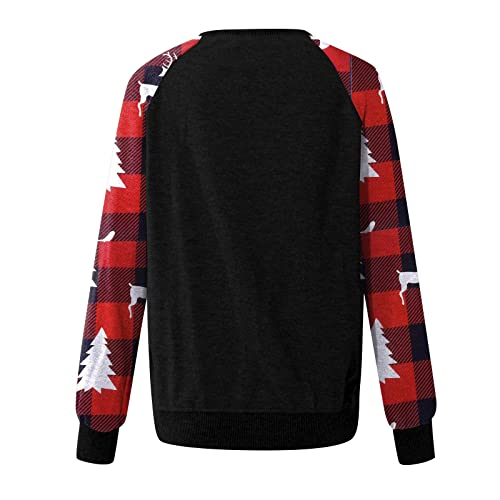 Womens Round Neck Christmas 3d Print Sweatshirt Fashion Long Sleeve Tops Autumn and Winter Cute Pullover