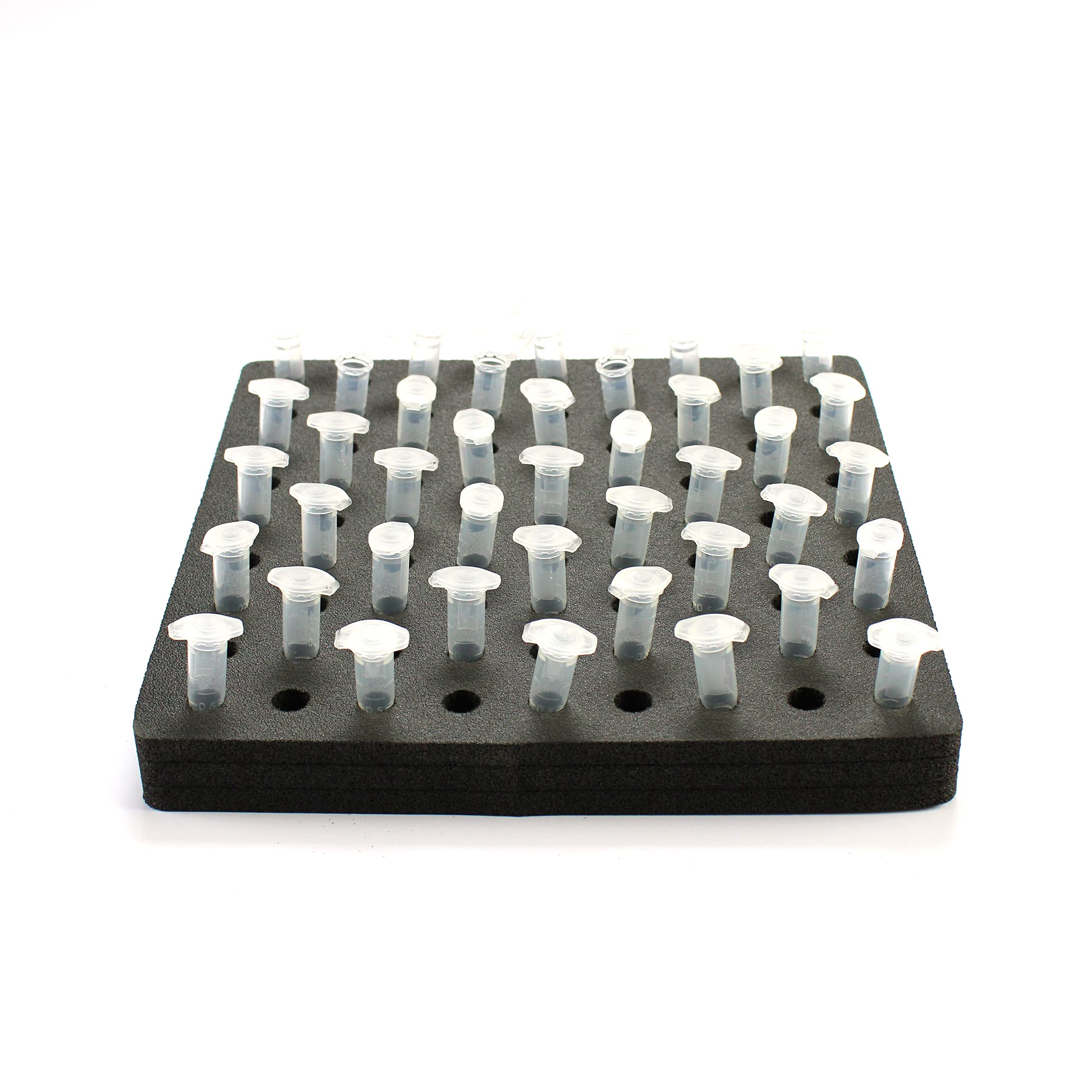 Polar Whale 4 Test Tube Racks Durable Black Foam Storage Holder Organizer Stand Transport Holds 81 Tubes Fits up to 11mm Diameter