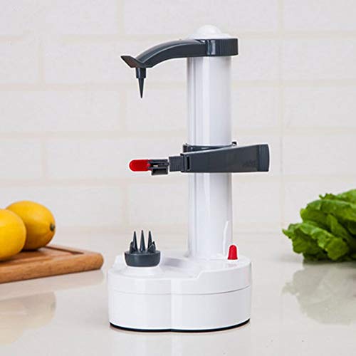 New Electric Spiral Apple Peeler Slicer Fruit Potato Peeling Automatic Battery Powered Machine with Charger European Plug新型电动螺旋苹果削皮器切片机水果土豆削皮自动电池供电机带充电器欧规插头