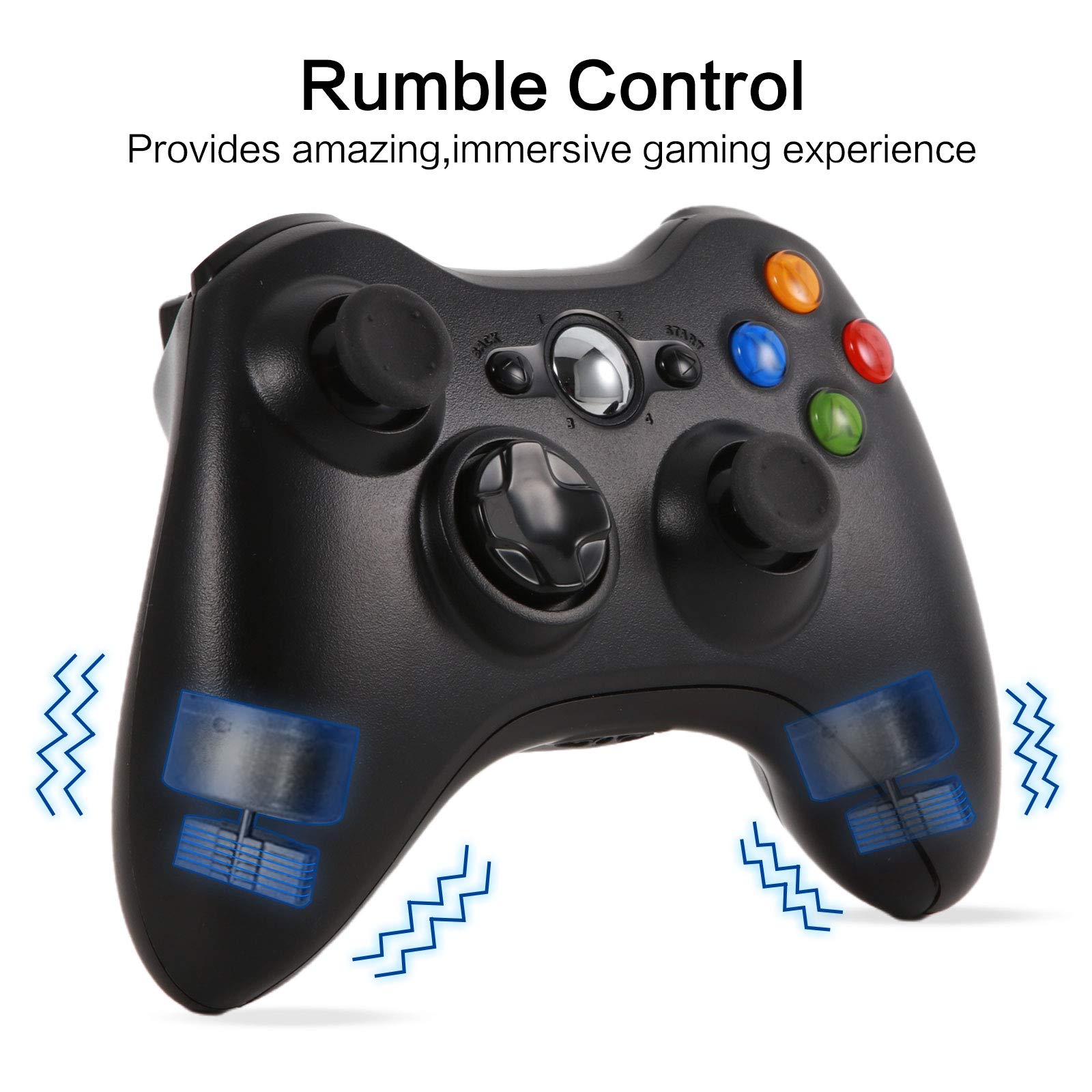 Wireless Controller for Xbox 360 Controller, Crifeir 2.4G Wireless Controller Gamepad Joystick for Xbox 360&360Slim (Black)