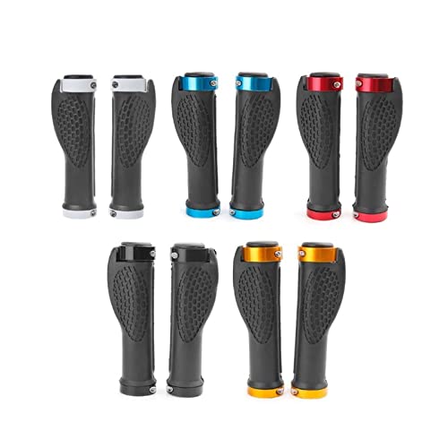 TTRS Store Bike Handle Grip Road Cycling Bicycle Anti-Skid Rubber Lock Handlebar Bicycle Parts Accessories (Color : Red)