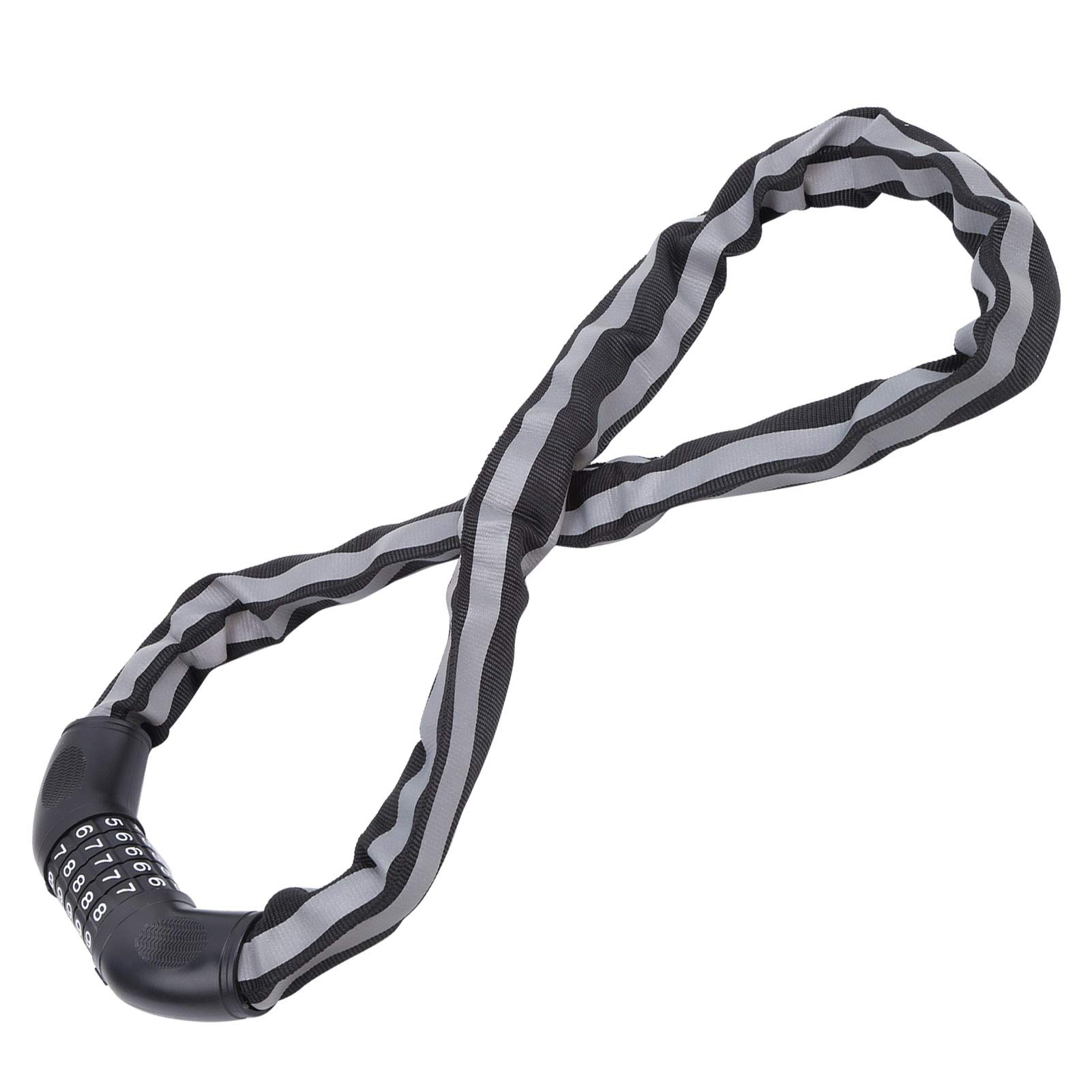 Qqmora Reflective Black Bike Antitheft Coded Lock Keyless for Cable Lock for Road Bike for Mountain Bike for Skateboards Bicycle Accessories