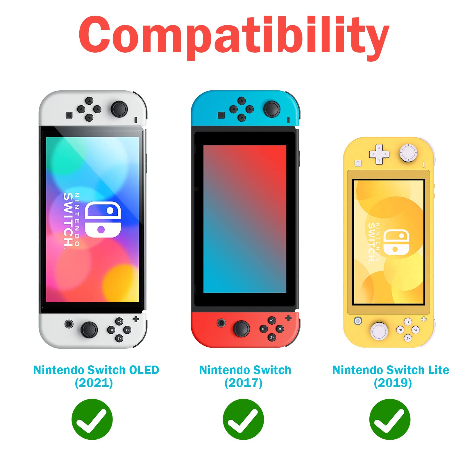 Xcitifun Clear Thumb Grip Caps Designed for Nintendo Switch/OLED/Switch Lite Console, Diamond Crystal Joystick Grips for Girls Kids Women Controller Button Cover, 4PCS - Red and Blue