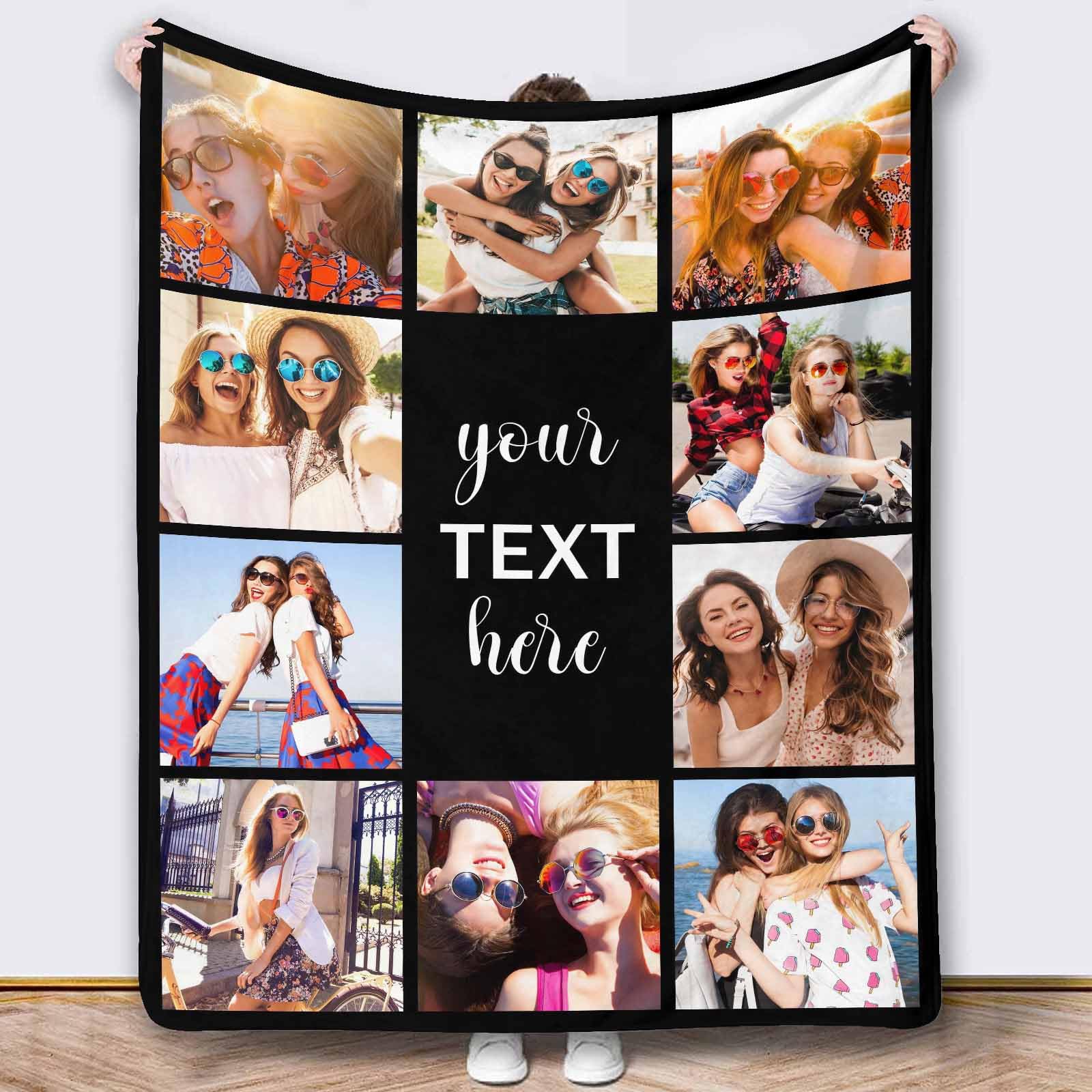 MyPupSocks Photo Blanket Customized Customized Blanket Gifts for Best Friend Sister Family Dad Mom Daughter Son (7 Size)