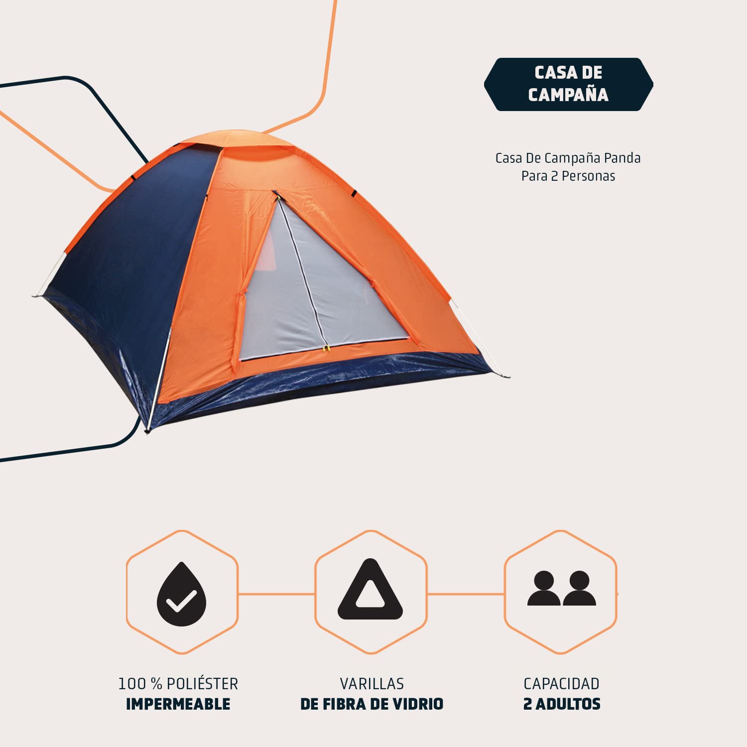 NTK Panda 2 Person 6.7 by 4.7 Foot Sport Camping Dome Tent 2 Seasons