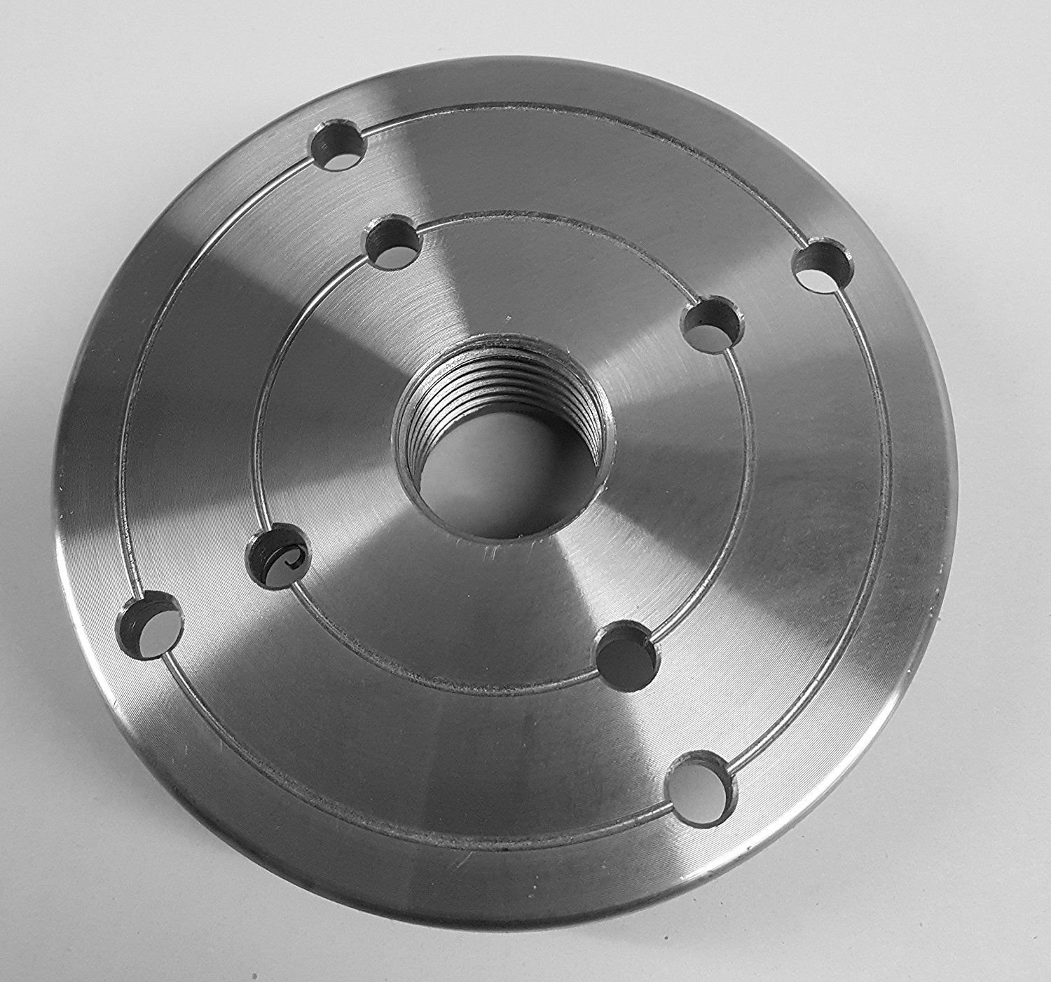 Steel Face Plate 1"-8 Threaded for Wood Lathe Turning (4")