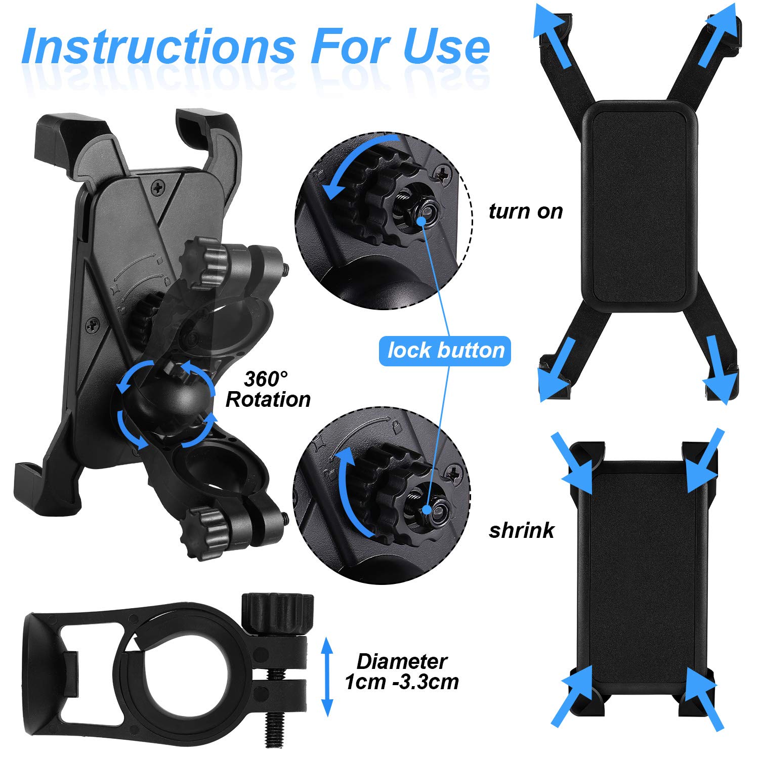 Portable Hand Carrying Handle Straps Carrying Handle Bandage Belt Webbing Scooter Carrying Accessories Phone Holder Compatible with Xiaomi M365 Mi Ninebot Electric Scooter Goods ES1/ ES2/ ES3/ ES4
