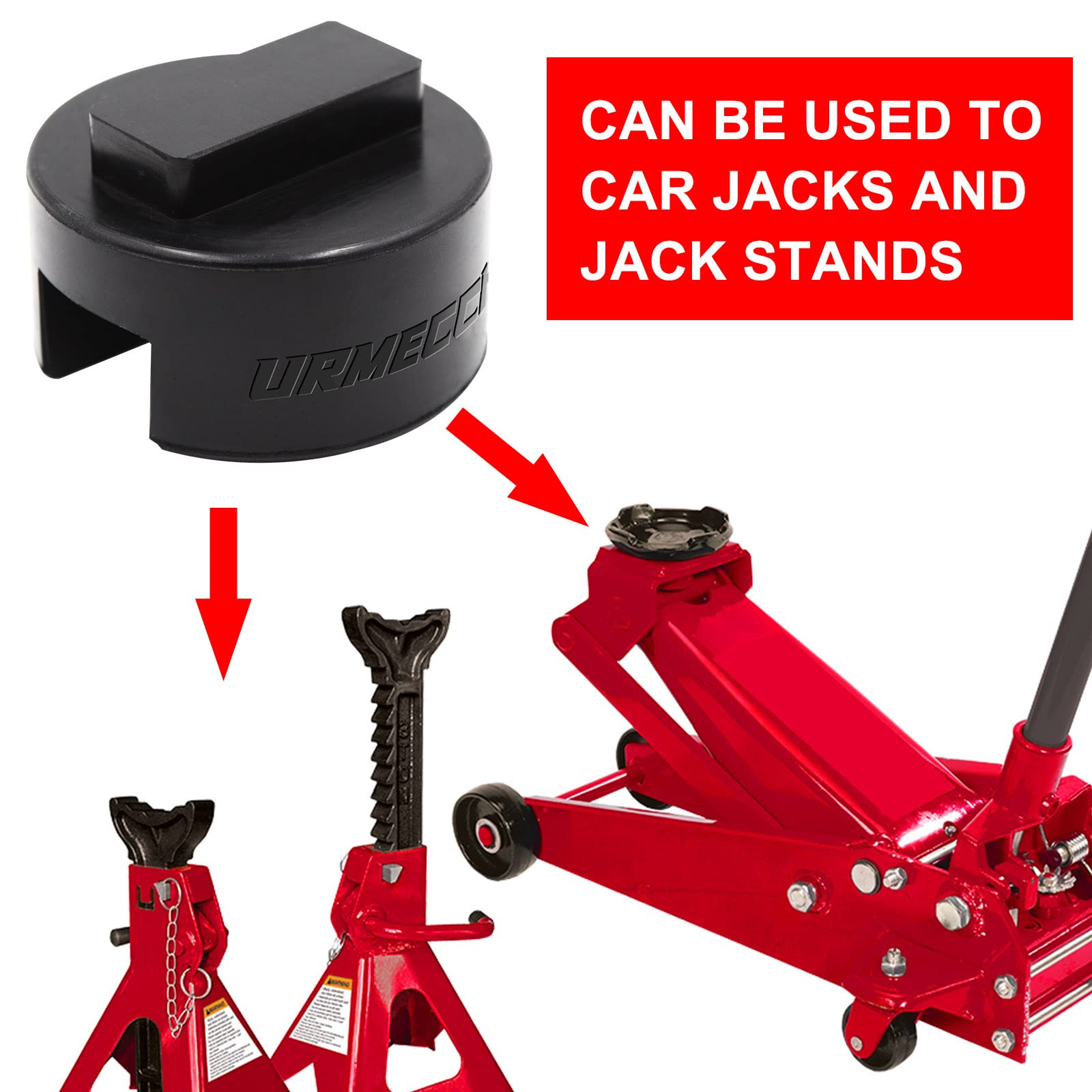 Universal Jack Pad for BMW and Mini, Slotted Rubber Jack Pad Square Polyurethane Jack Pad Frame Rail Protector Adapter for Jack Stand Jack Block (2 Pack)