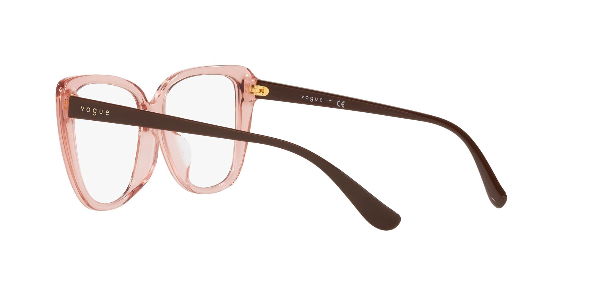 Vogue Eyewear Women's VO5413F Low Bridge Fit Butterfly Prescription Eyewear Frames, Transparent Pink/Demo Lens, 54 mm