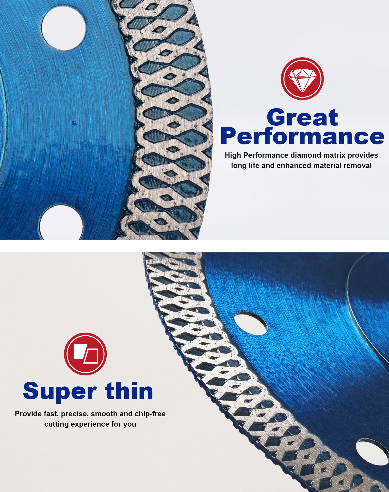 OSTEK 4.5 Inch Super Thin Diamond Tile Blade Porcelain Cutting Blade for Cutting Granite Marble Ceramics Porcelain tiles(4.5")