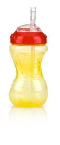 Nuby No-Spill Cup with Flex Straw, 10 Ounce, Colors May Vary