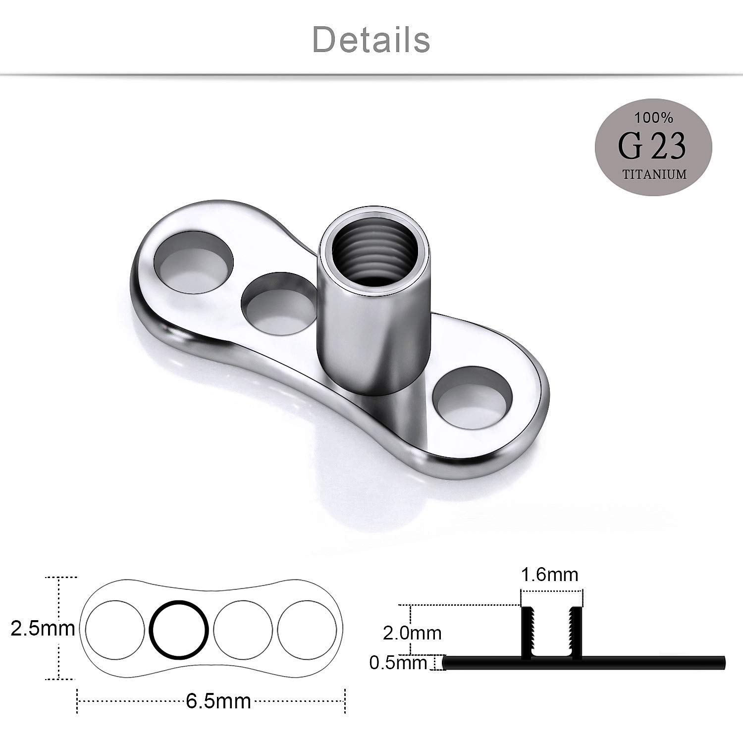 SCERRING 14G Dermal Piercing Jewelry Anchor Tops and Base Titanium Microdermals Piercing for Women Men Opal CZ Ball 2mm 14PCS