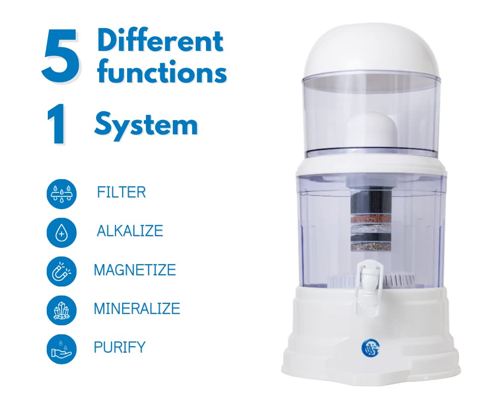 VG Water Mineral Purifier System Filter| Capacity 16 LTS. | at Home Water Filter That Purifies Water, for Drinking Water Dispenser| Countertop Alkaline and Mineral Water Filter