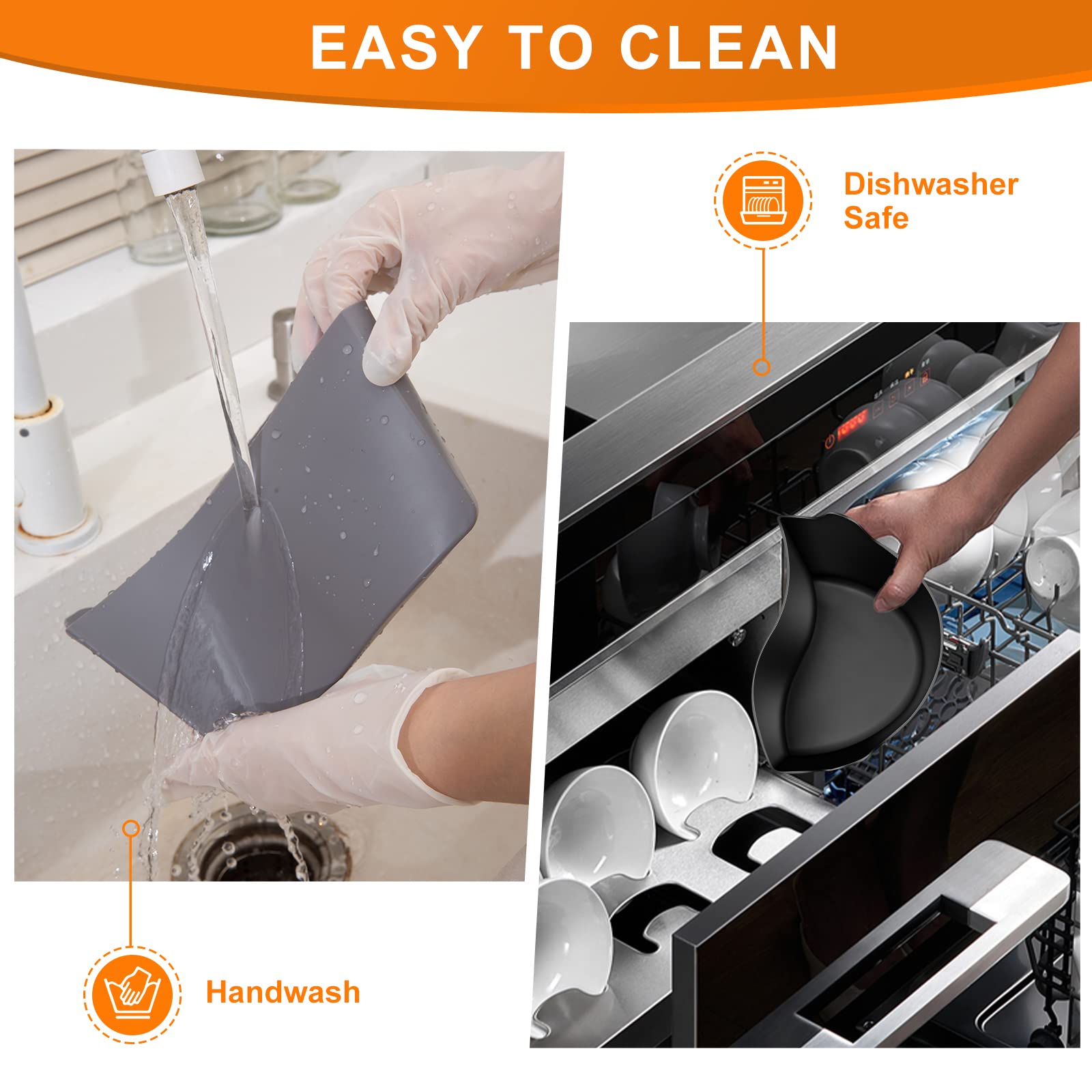 Silicone Slow Cooker Liners Fit 6 QT, Silicone Slow Cooker Divider Liner, Reusable/BPA Free/Leakproof/Slow Cooker Accessories Cooking Liner Dishwasher Safe Cooking Liner for 6 Quart Pot (Grey+Black)