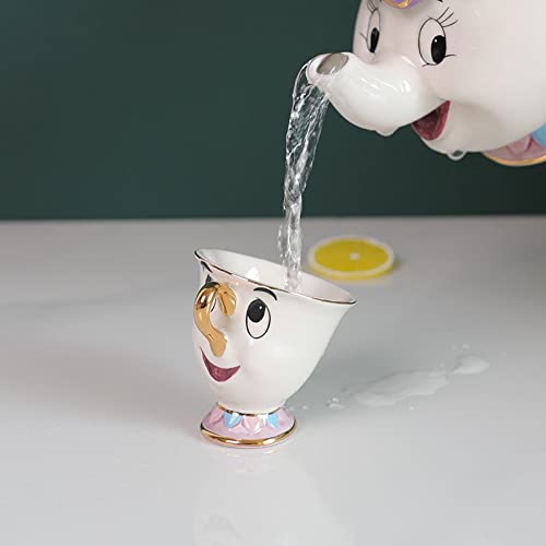 Mrs. Potts Tea Pot - Beauty and Beast - Tea Pot Cup One Set Lovely Chip Cup set Teapot Mug (Tea Pot set)