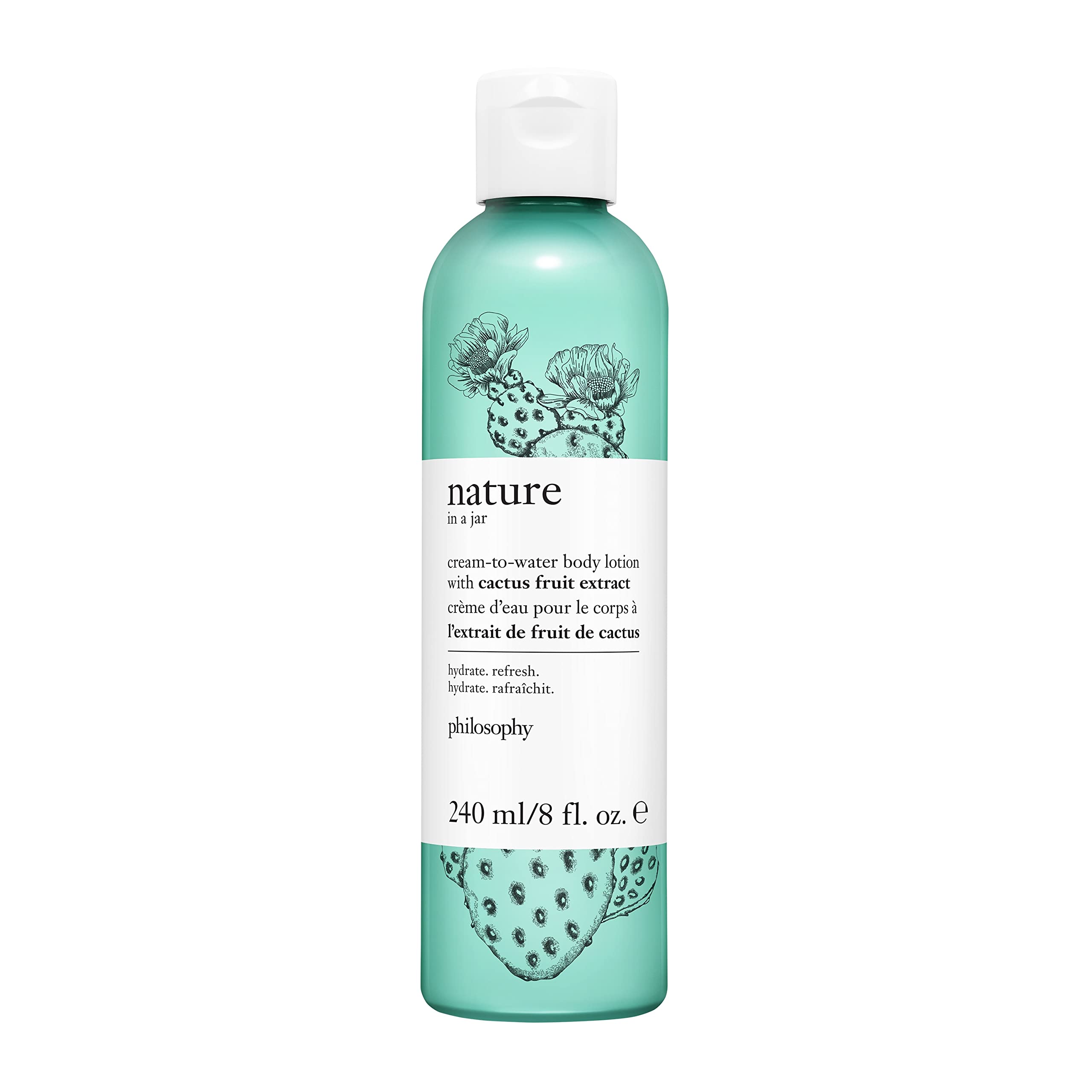 philosophy nature in a jar - cream-to-water body lotion with cactus fruit extract, 8 oz