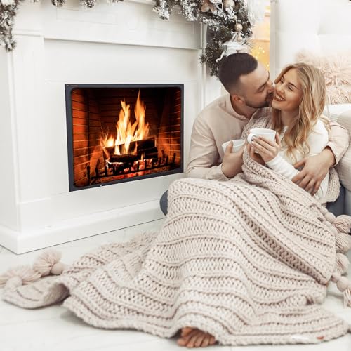 MOCOOS Magnetic Fireplace Cover, Fireplace Blocker Blanket Stops Heat Loss, Christmas Fireplace Covers Decorative, Hot & Cold Air Blocker, Fireplace Draft Stopper Save Energy, 39" W x 32" H