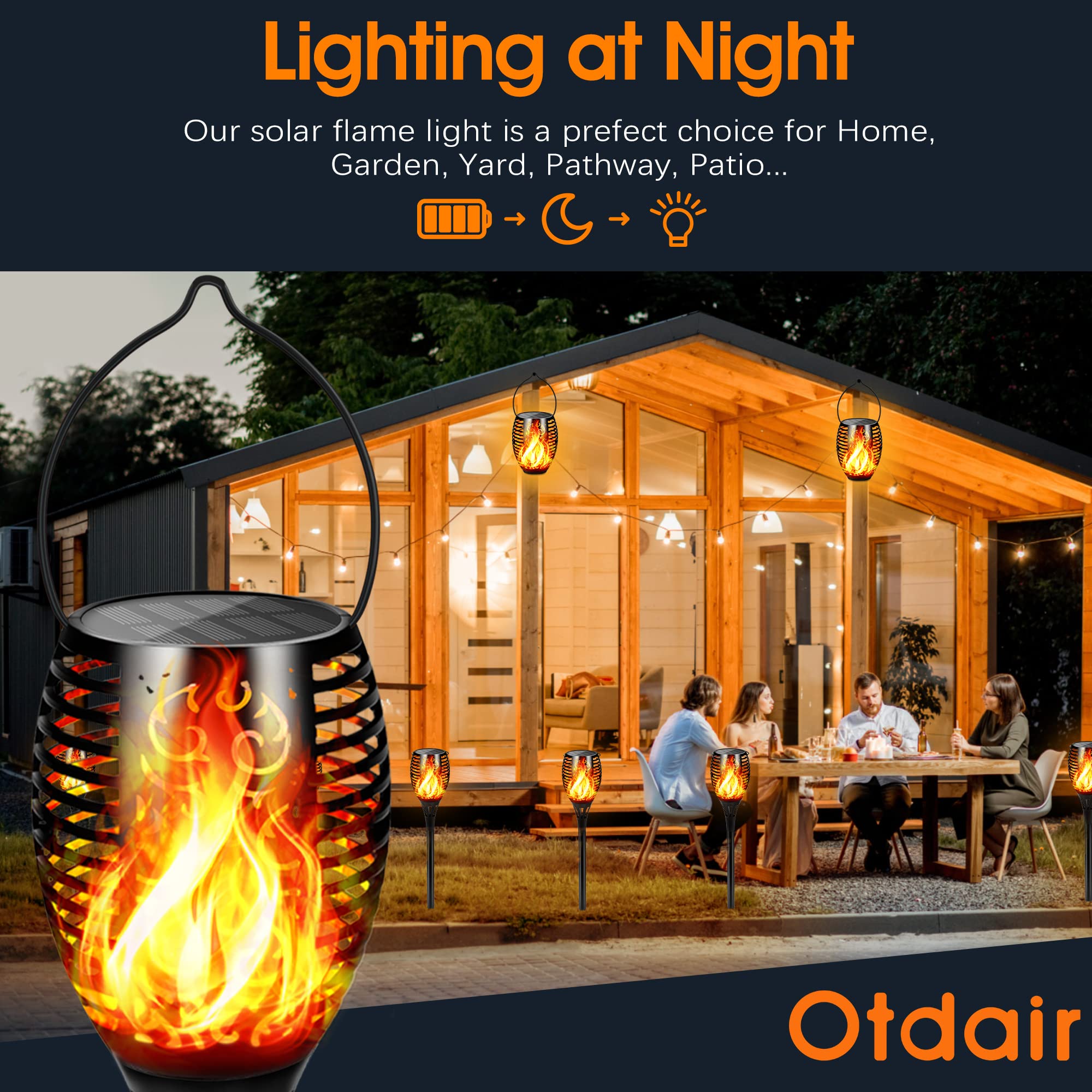 Otdair Solar Flame Lights (51LED 4PACK)