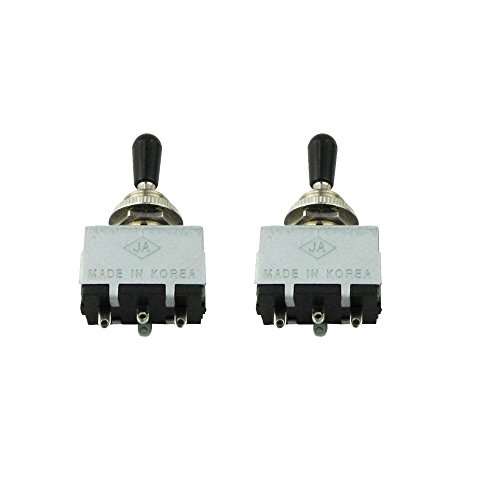 Musiclily Metric 3 Way Enclosed Guitar Pickup Selector Toggle Switch for Epiphone Les Paul Style Electric Guitar Replacement, Black Tip(Pack of 2)