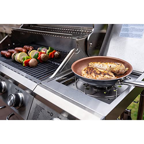 Monument Grills Larger 4-Burner Propane Gas Grill Stainless Steel Heavy-Duty Cabinet Style with LED Controls & Side Burner