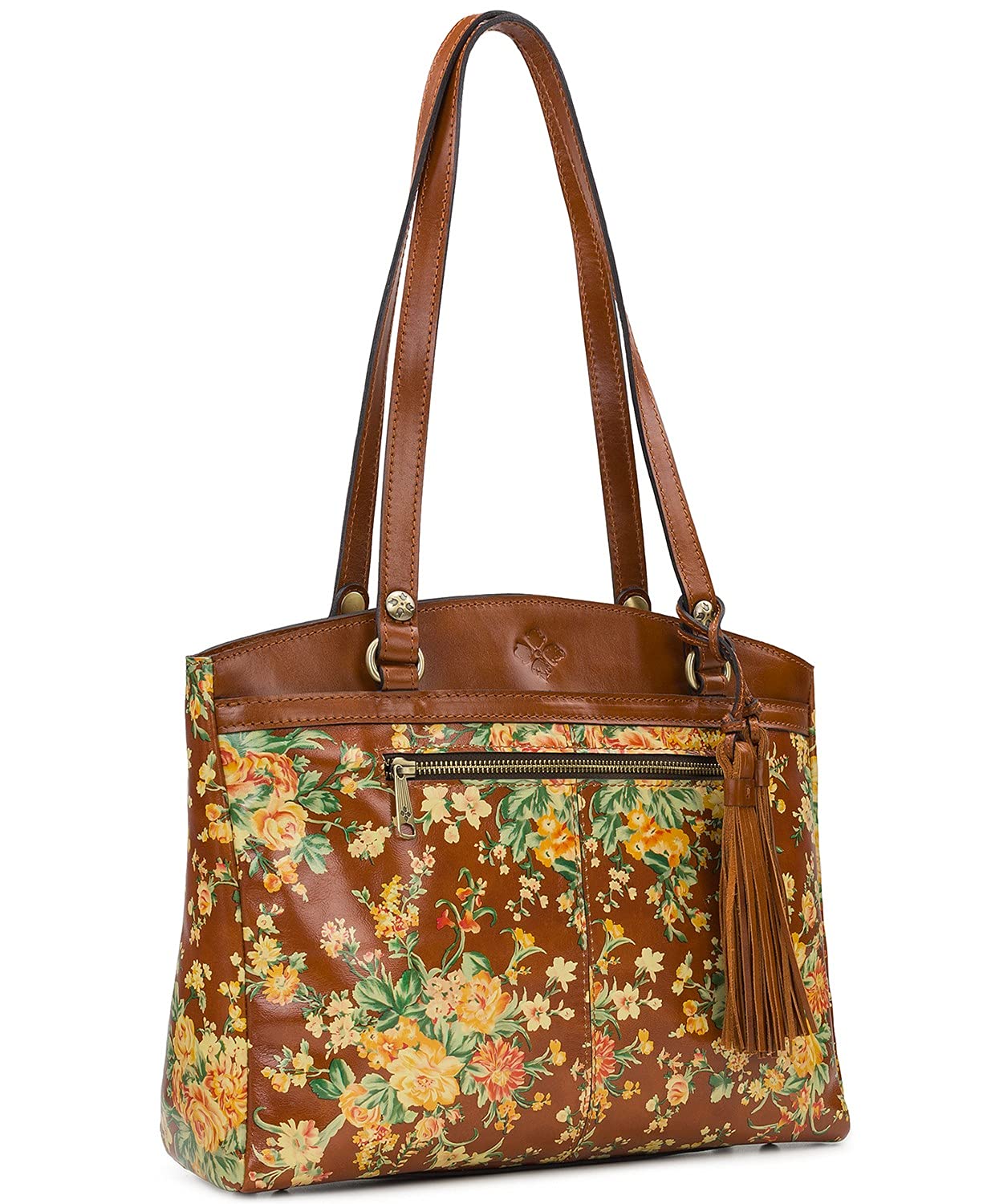 Patricia Nash Poppy Tote Leather Handbag Brown Bag Vintage Botanical Garden NEW