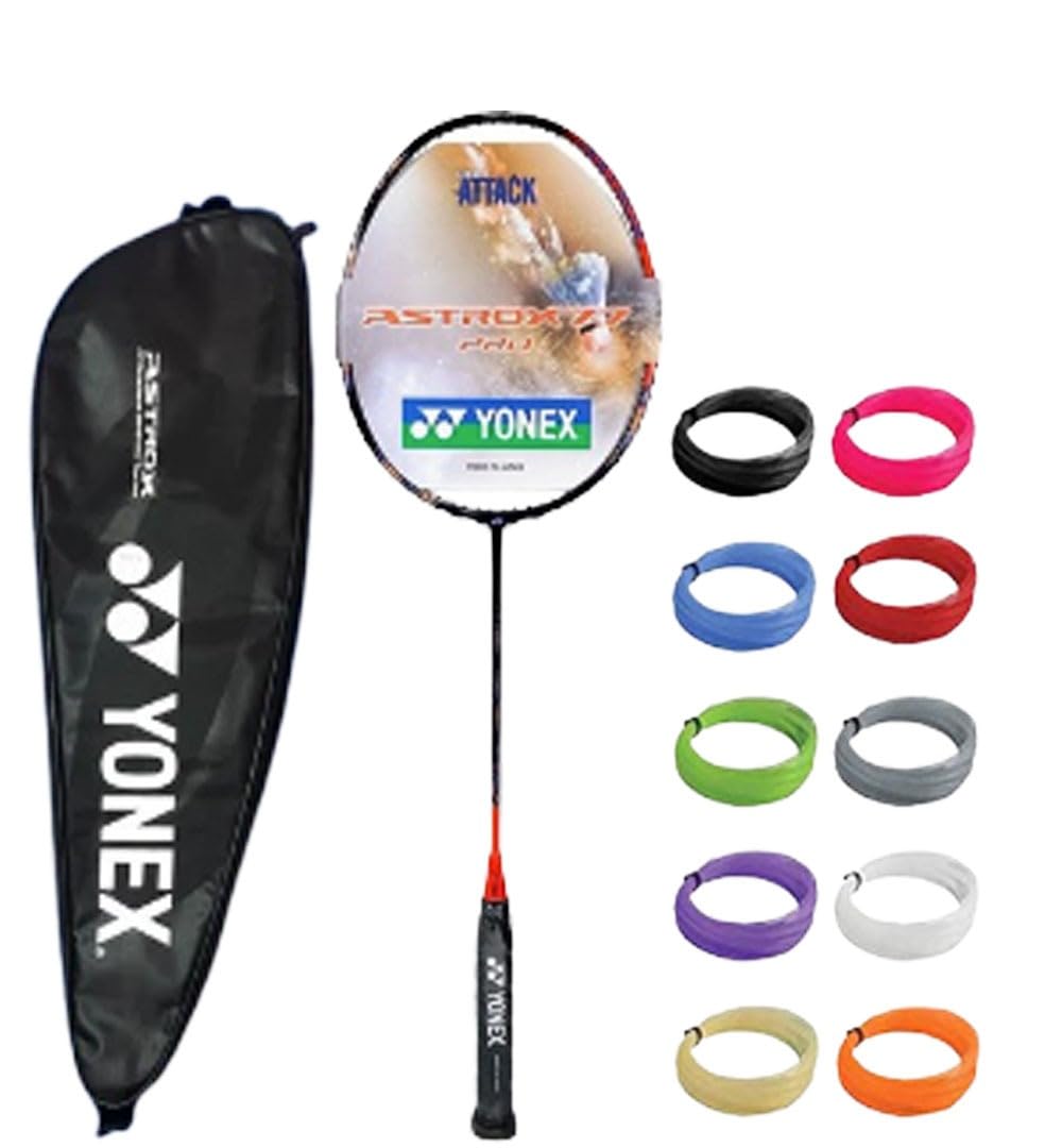 Yonex Astrox 77 PRO Badminton Racket (High Orange) (4UG5) (Choice of String and Tension) (BG 65, Tension - 25)