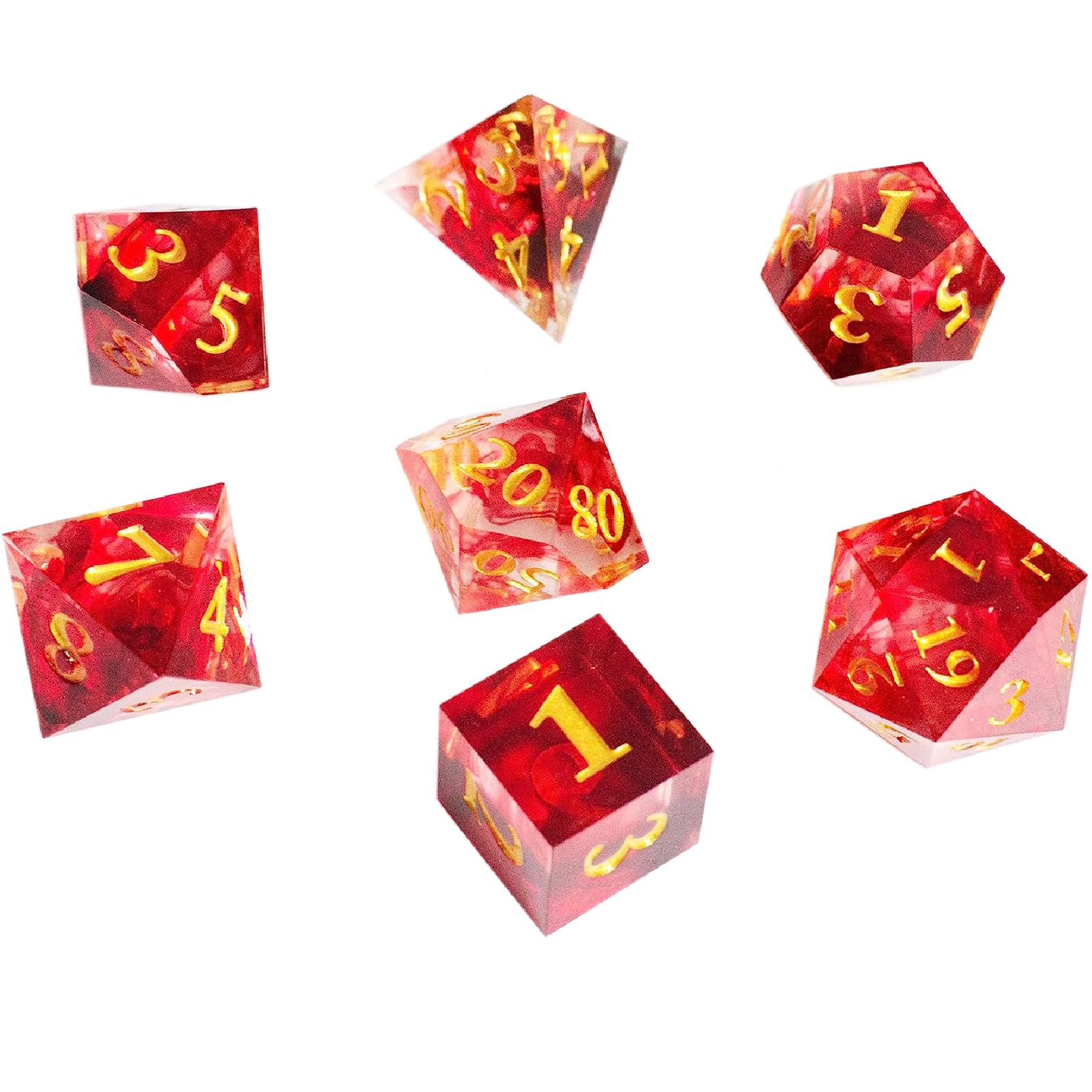 Vovotuzzi Role Playing DND Dice Dungeons and Dragons Handcrafted Dice Set with Metal Box, Great Gift Option for Role Play Game Players(Blue Purple)
