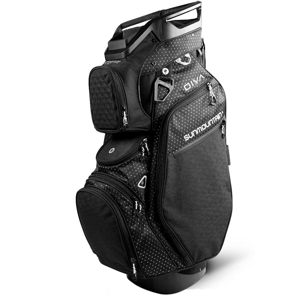 Sun Mountain Women's 2022 Diva 14-Way Divided Golf Cart Bag - Black-Diamond