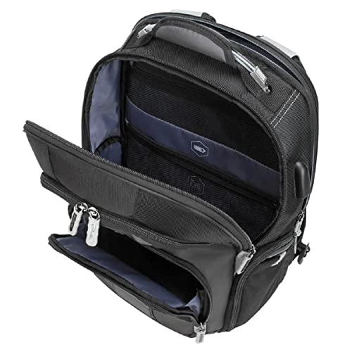 Targus DrifterTrek Backpack with USB Power Pass-Thru Port, Air-Mesh Back Support, Protective Cradle Fits 11.6-15.6-Inch Laptop, Black/Grey (TSB956GL)